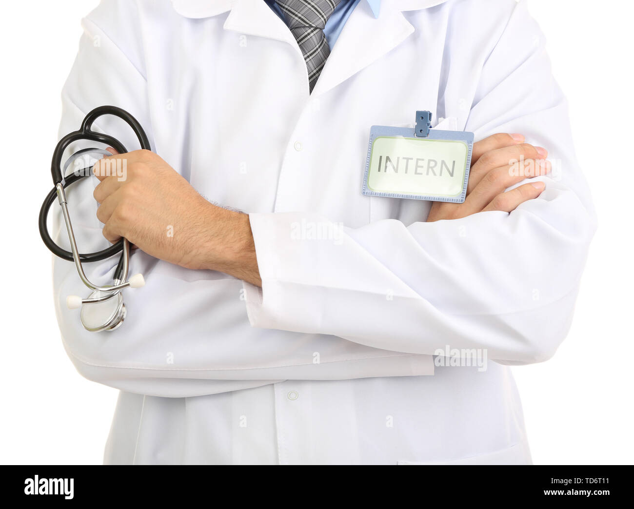 Medical intern isolated on white Stock Photo - Alamy
