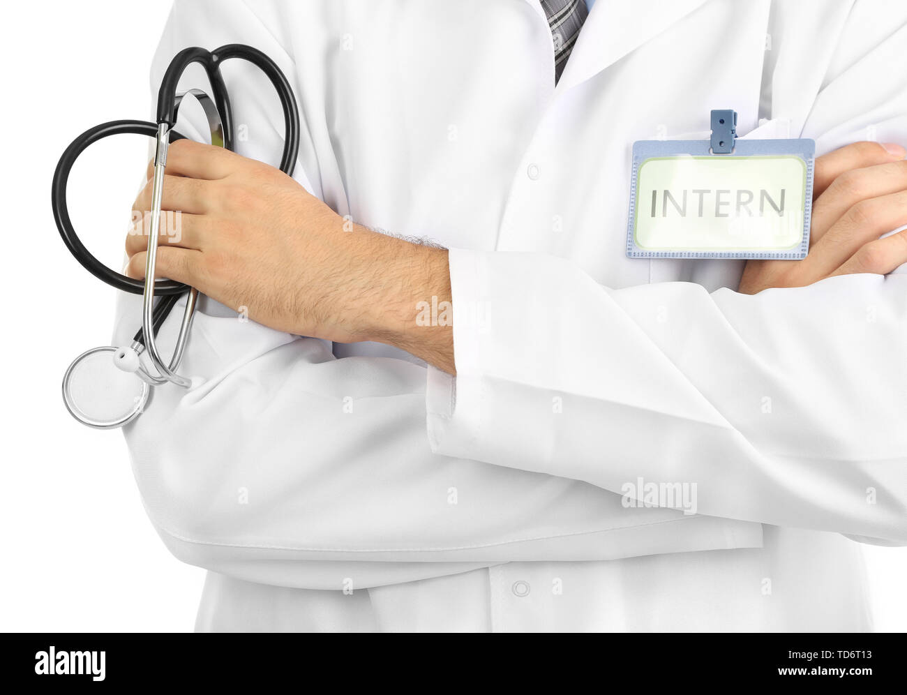 Medical intern isolated on white Stock Photo - Alamy