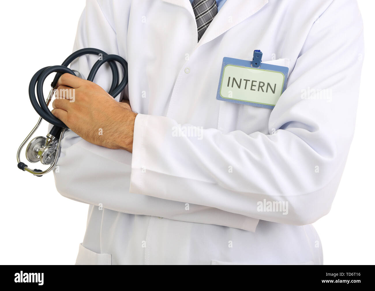 Medical intern isolated on white Stock Photo - Alamy