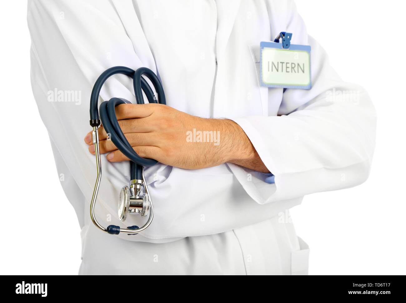 Medical intern isolated on white Stock Photo - Alamy