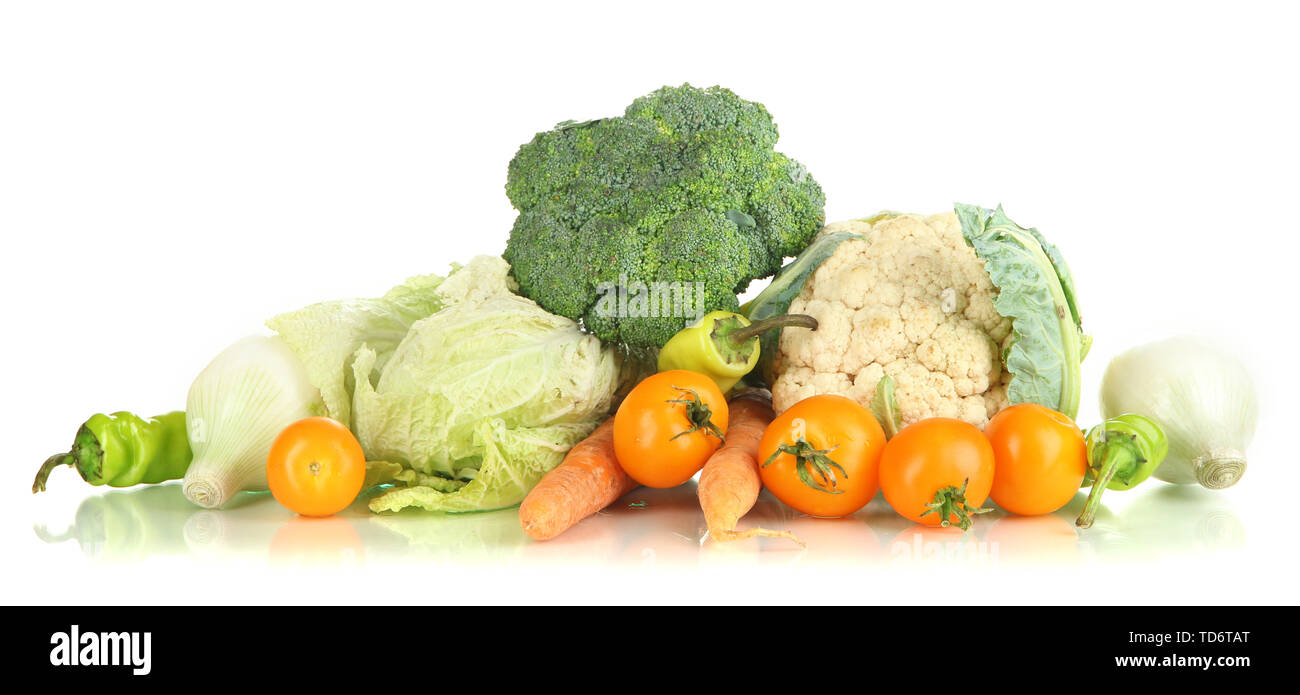 Fresh vegetables isolated on white Stock Photo - Alamy