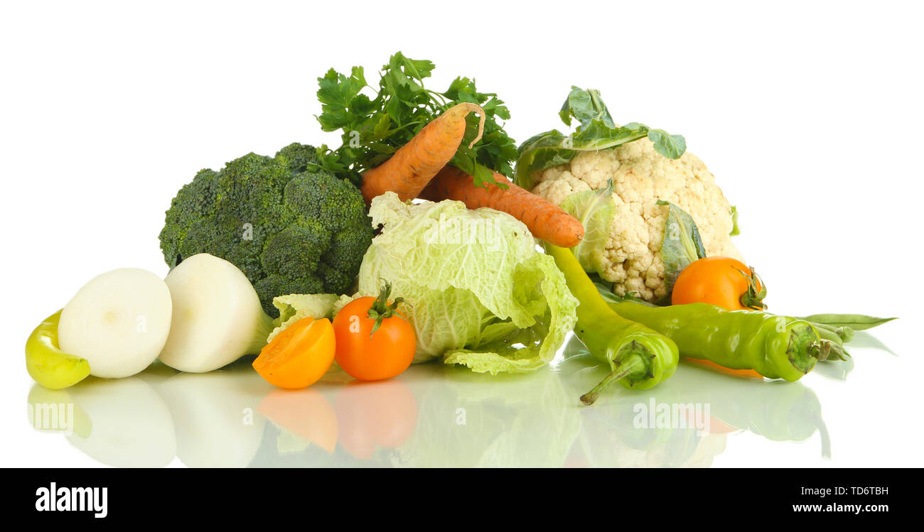 Fresh vegetables isolated on white Stock Photo - Alamy