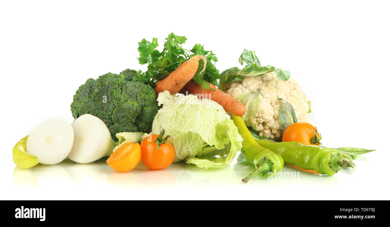 Fresh vegetables isolated on white Stock Photo - Alamy