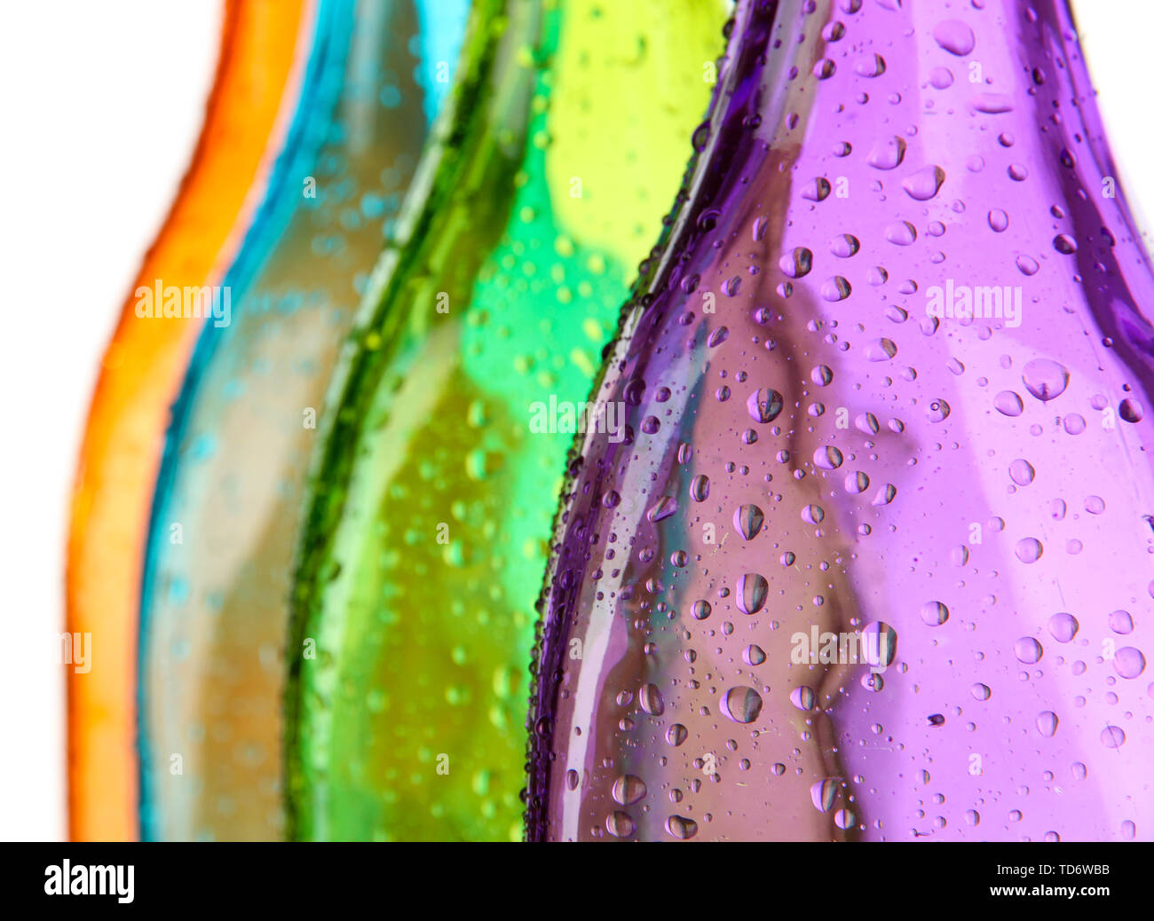 Colorful bottles close-up Stock Photo - Alamy