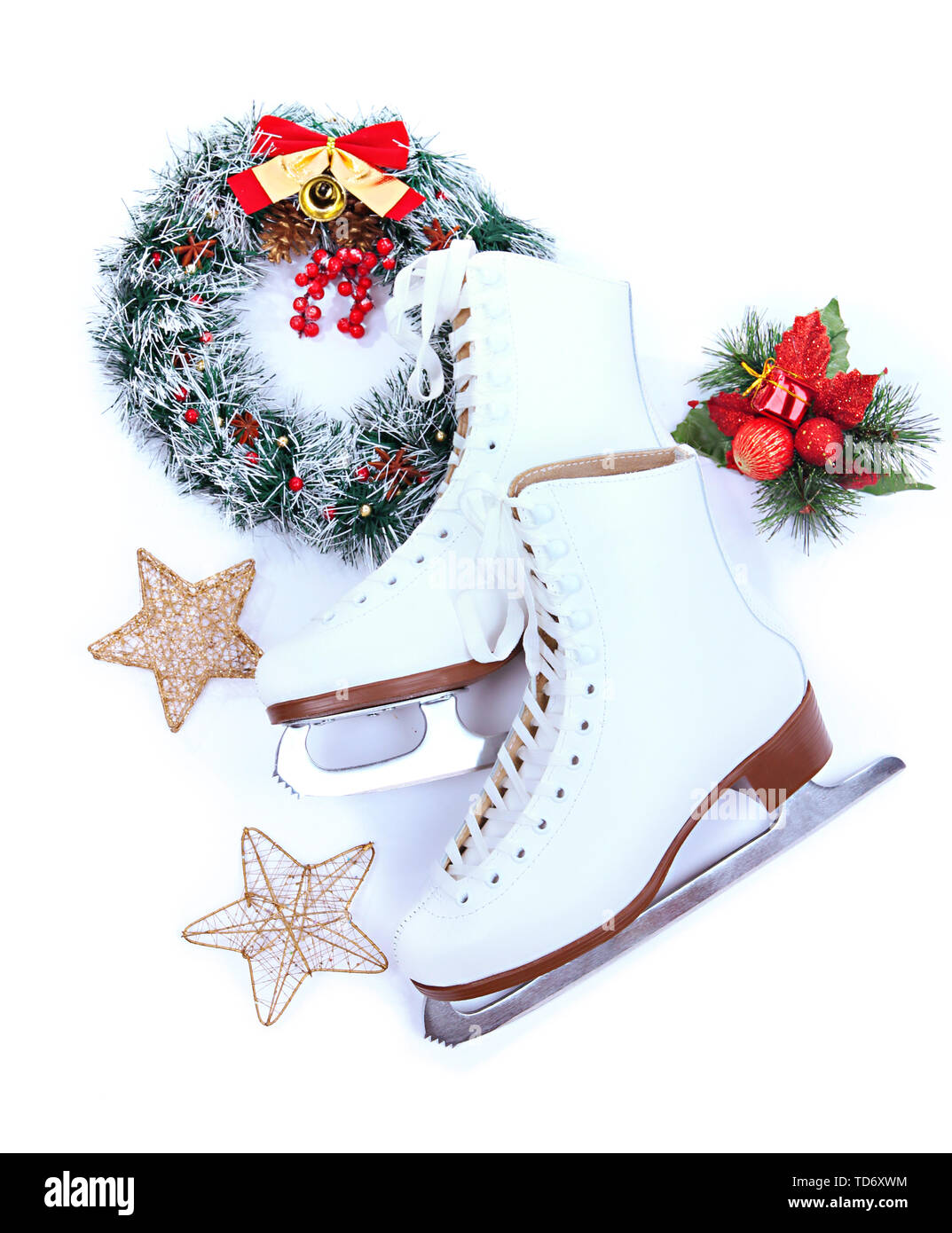 Figure skates isolated on white Stock Photo - Alamy