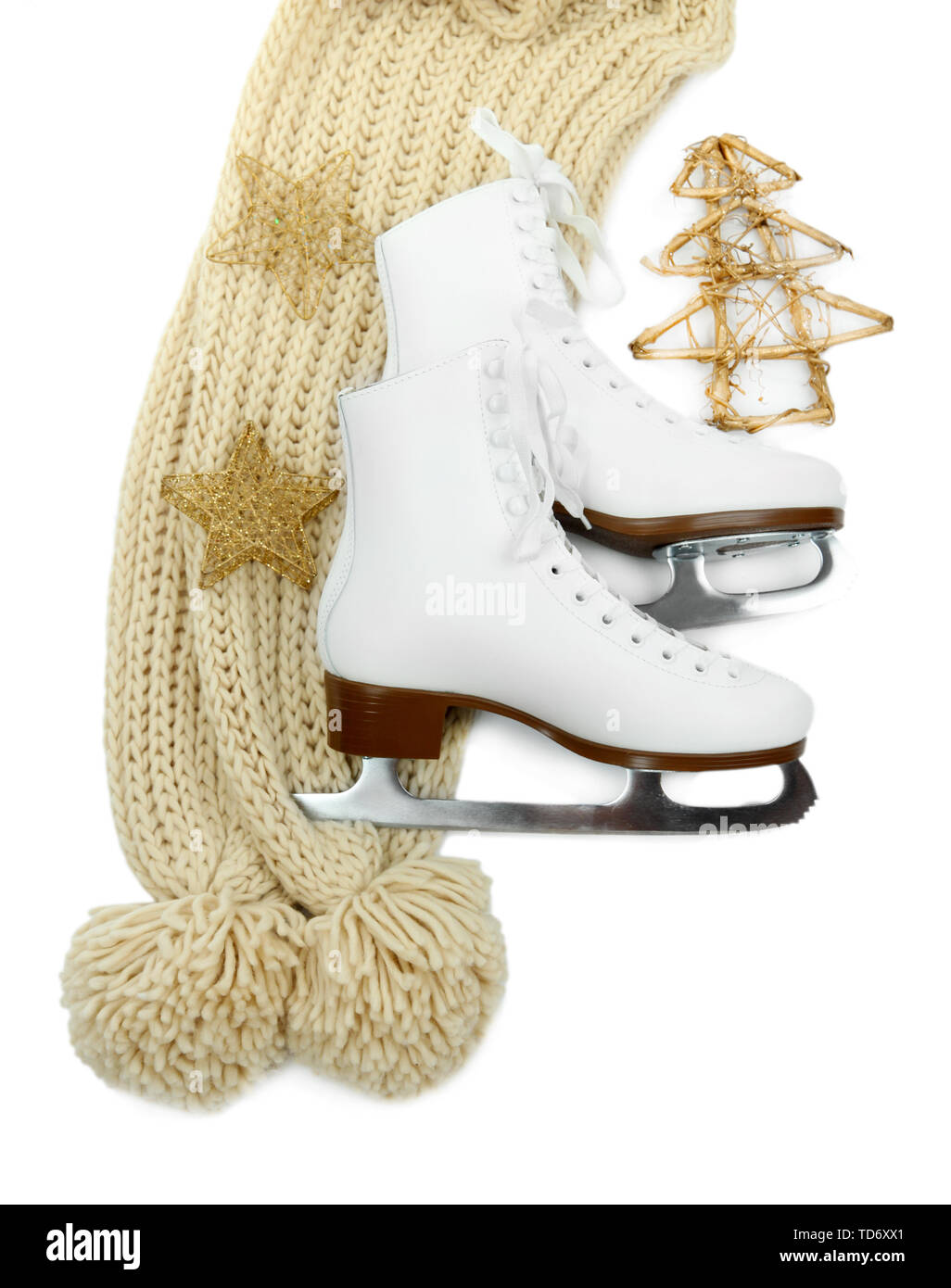 Figure skates isolated on white Stock Photo - Alamy