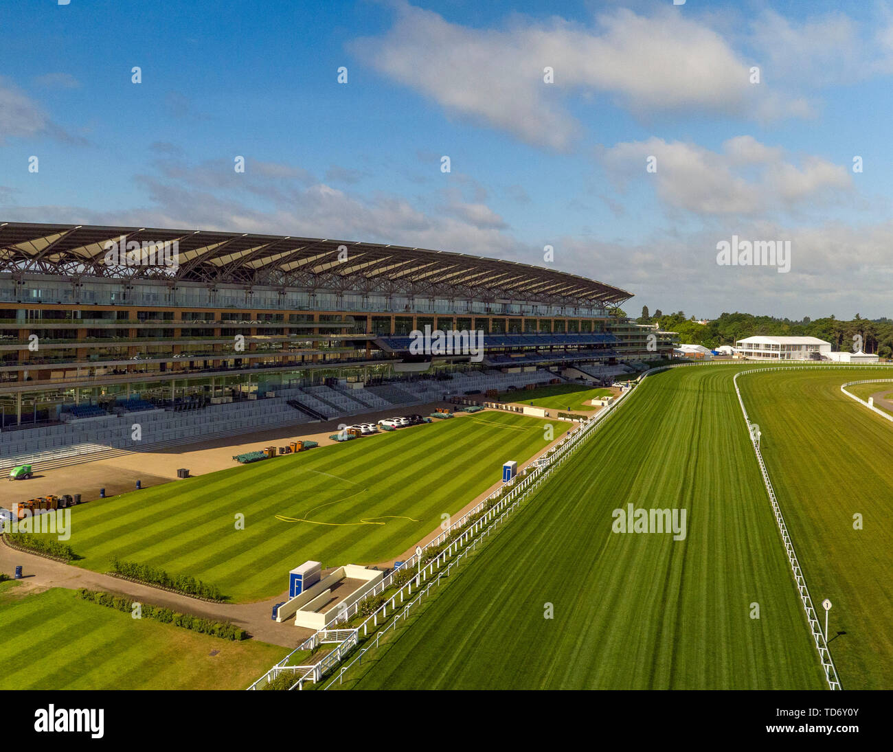 An aerial view of Ascot Racecourse in Berkshire ahead of the Royal ...
