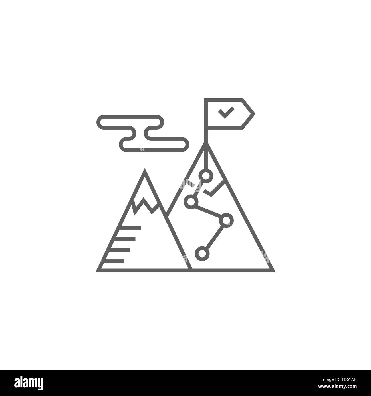 Strategy Related Vector Thin Line Icon. Isolated on White Background ...