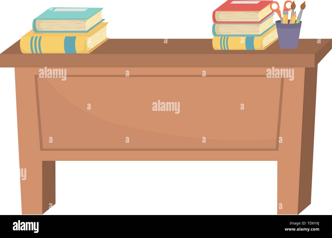 Desk design, School supply object education study lesson and class ...