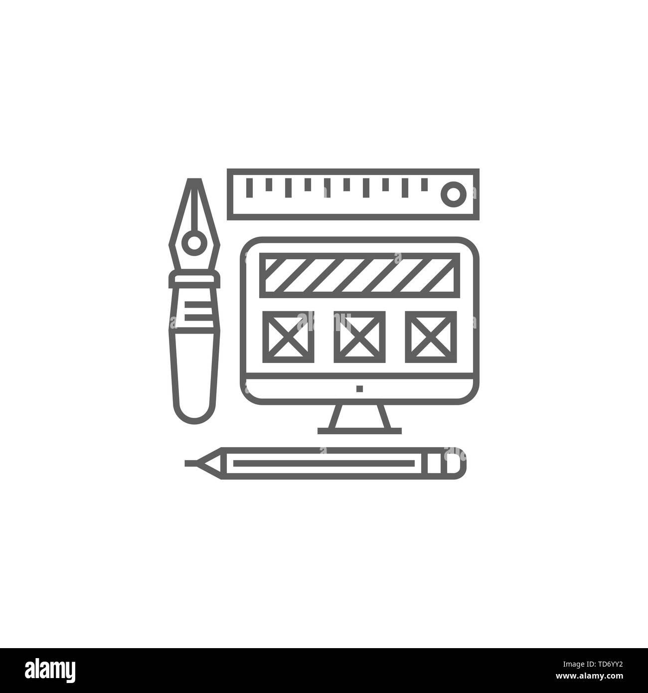 Web Design Line Icon Stock Vector Image & Art - Alamy