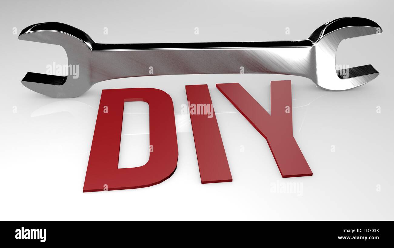 DIY title concept illustration. 3D render illustration Stock Photo - Alamy