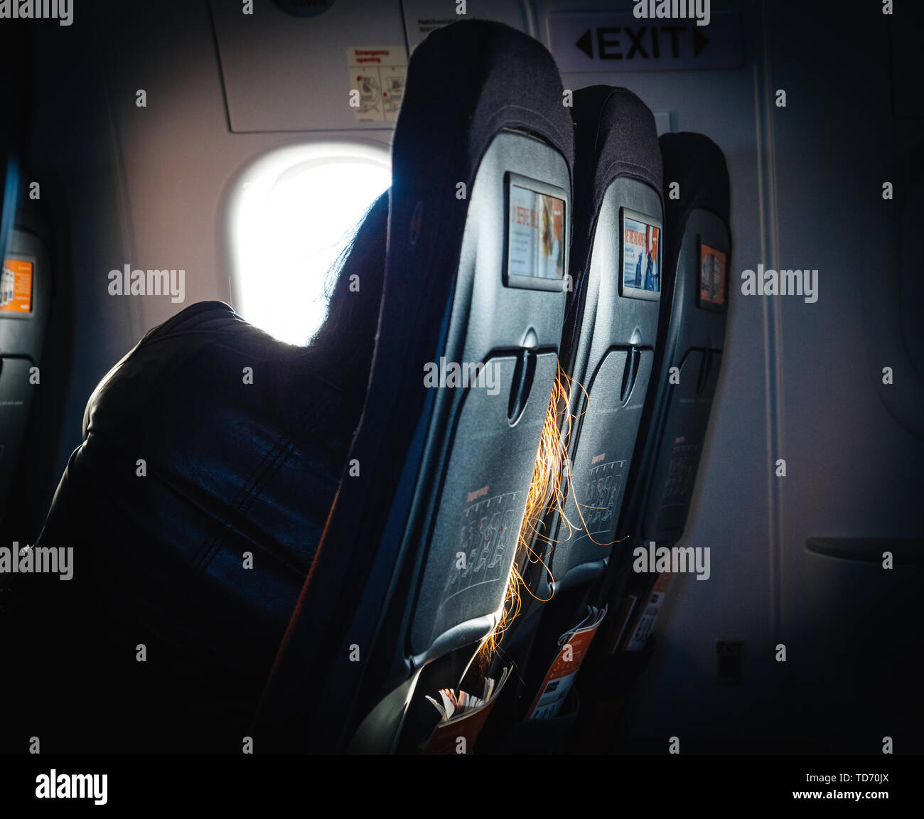 United Kingdom - Nov 14, 2017: Rear view of woman sleeping on the ...