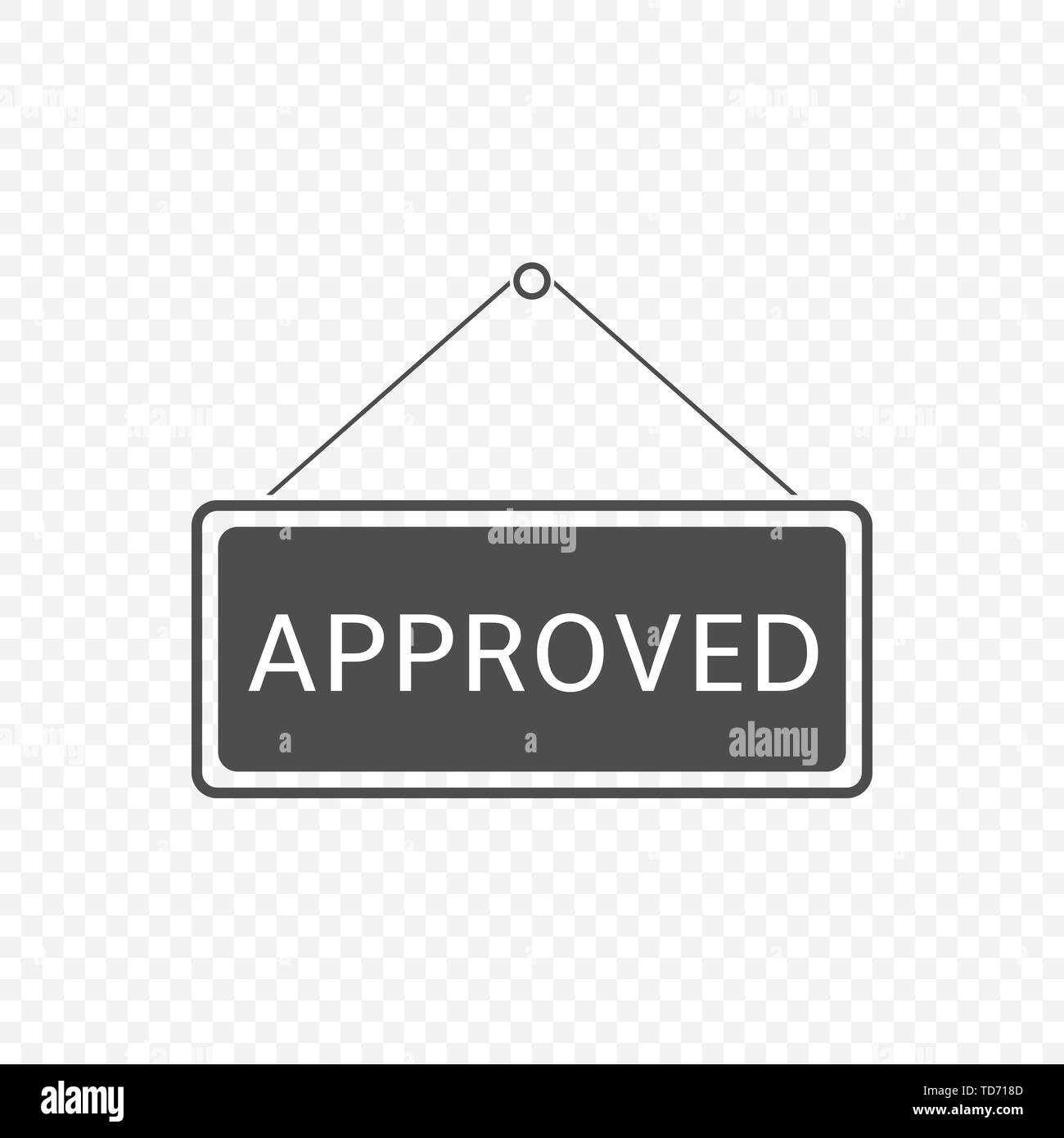 Approved Hanging sign template isolated. Vector illustration Stock ...