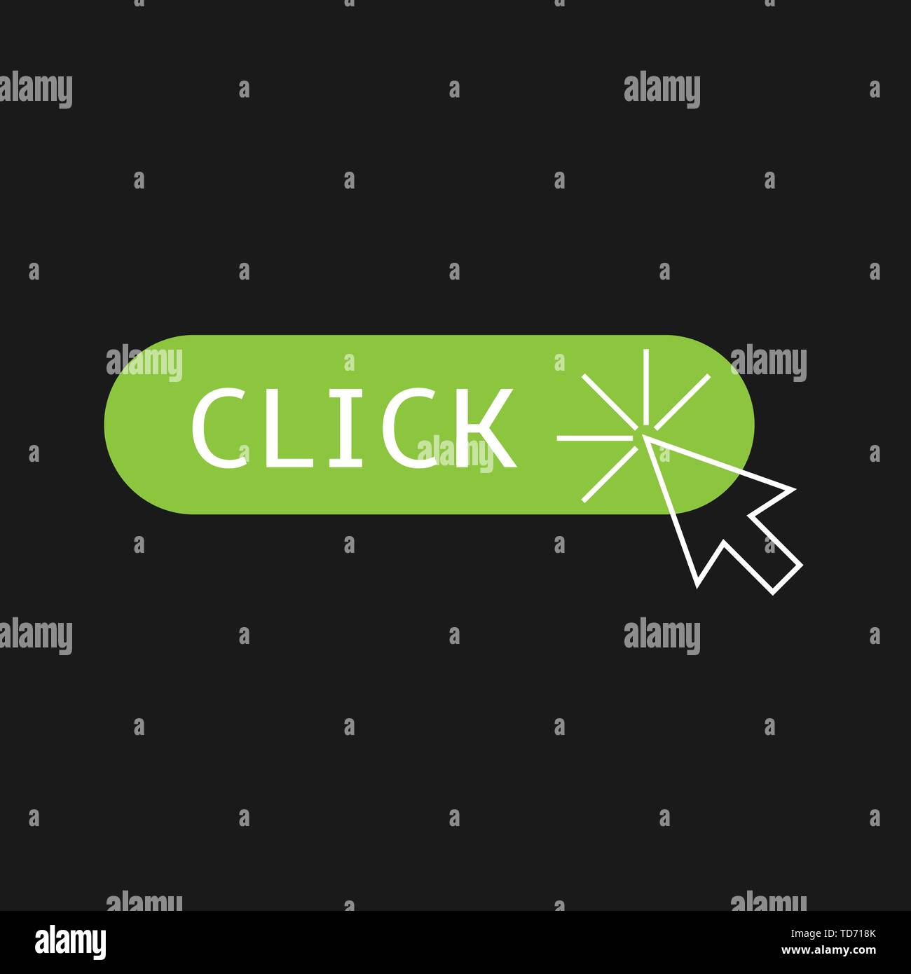 Green Arrow click icon. Cursor symbol, Vector illustration Stock Vector ...
