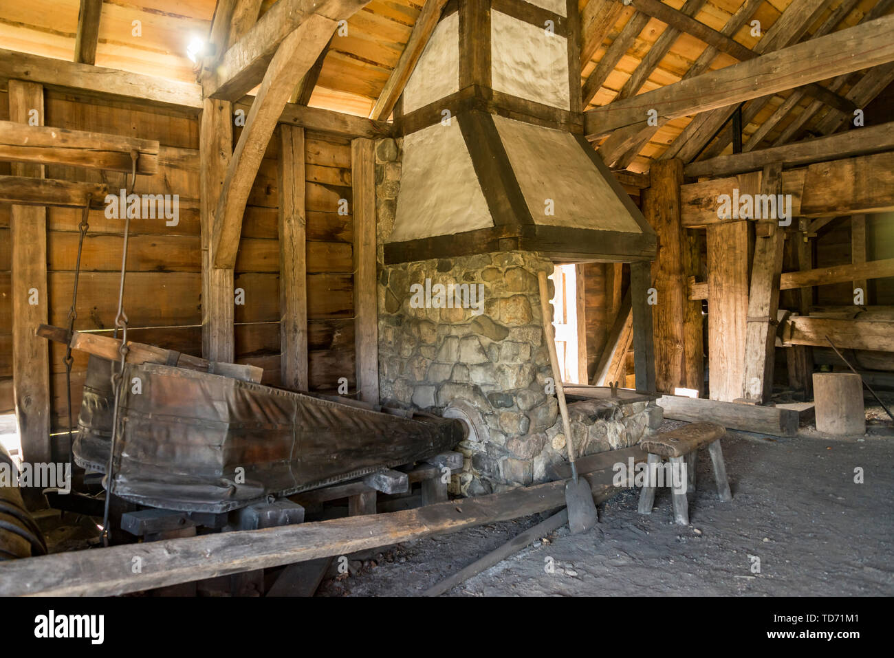 National Historic Saugus Iron Works about 10 miles from Boston in ...