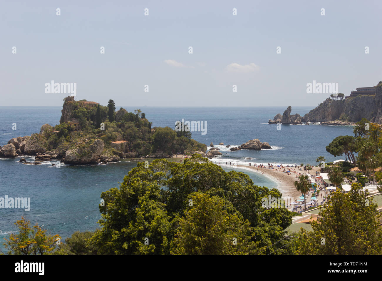 Taormina Sicily spectacular panorama of Isola Bella and Mediterranean ...