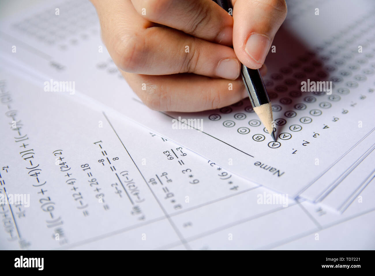 School testing room hi-res stock photography and images - Alamy