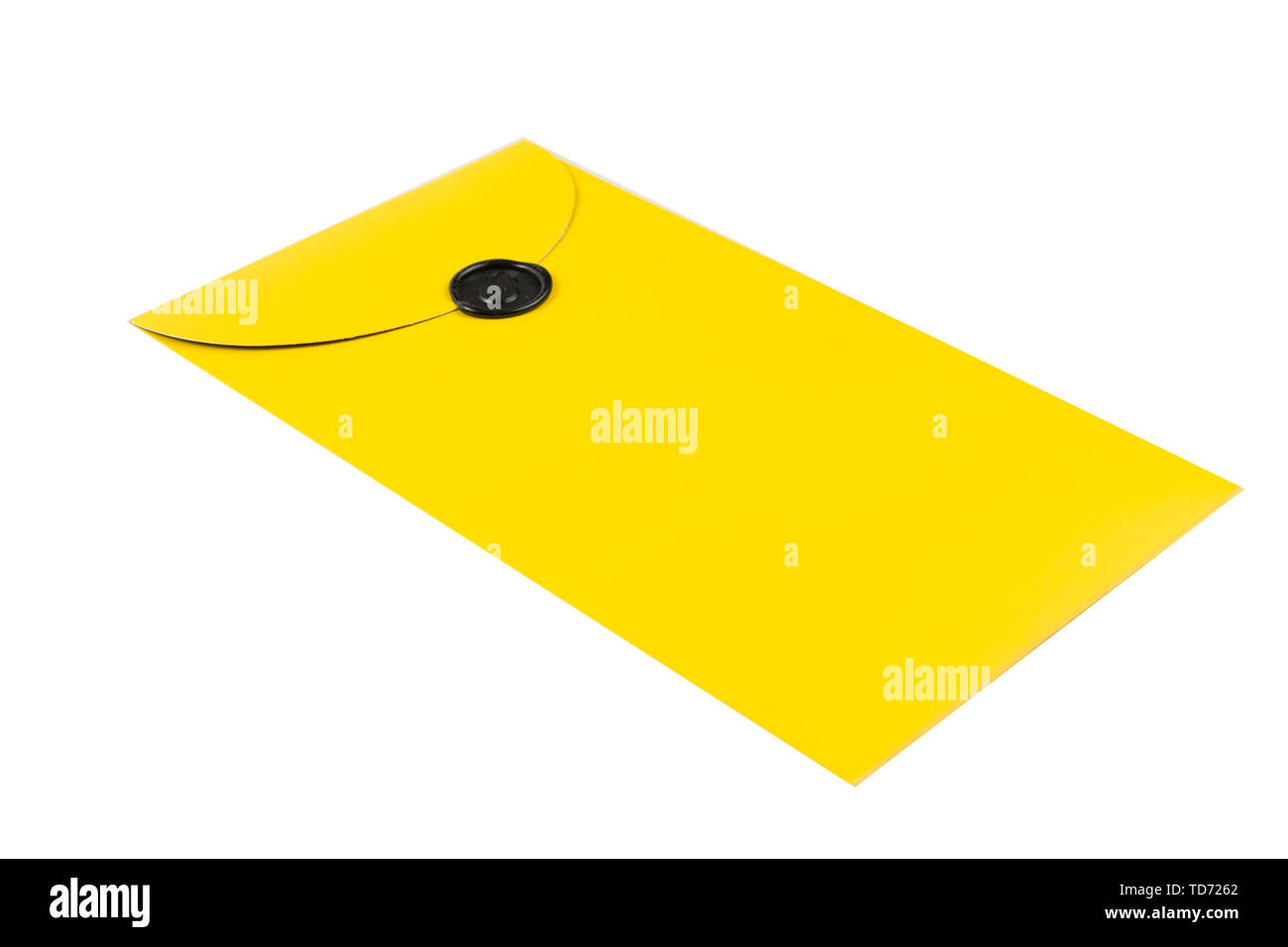 isolated yellow closed envelope on white background Stock Photo - Alamy
