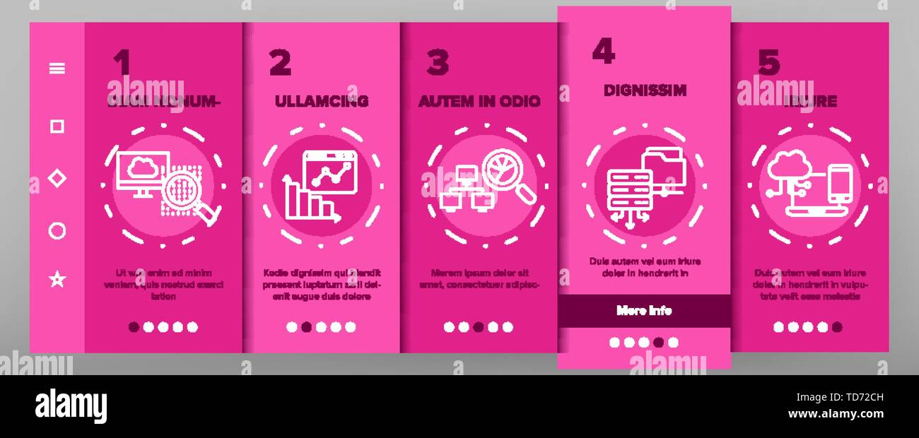 Data Analysis, Web Storage Vector Onboarding Mobile App Page Screen ...