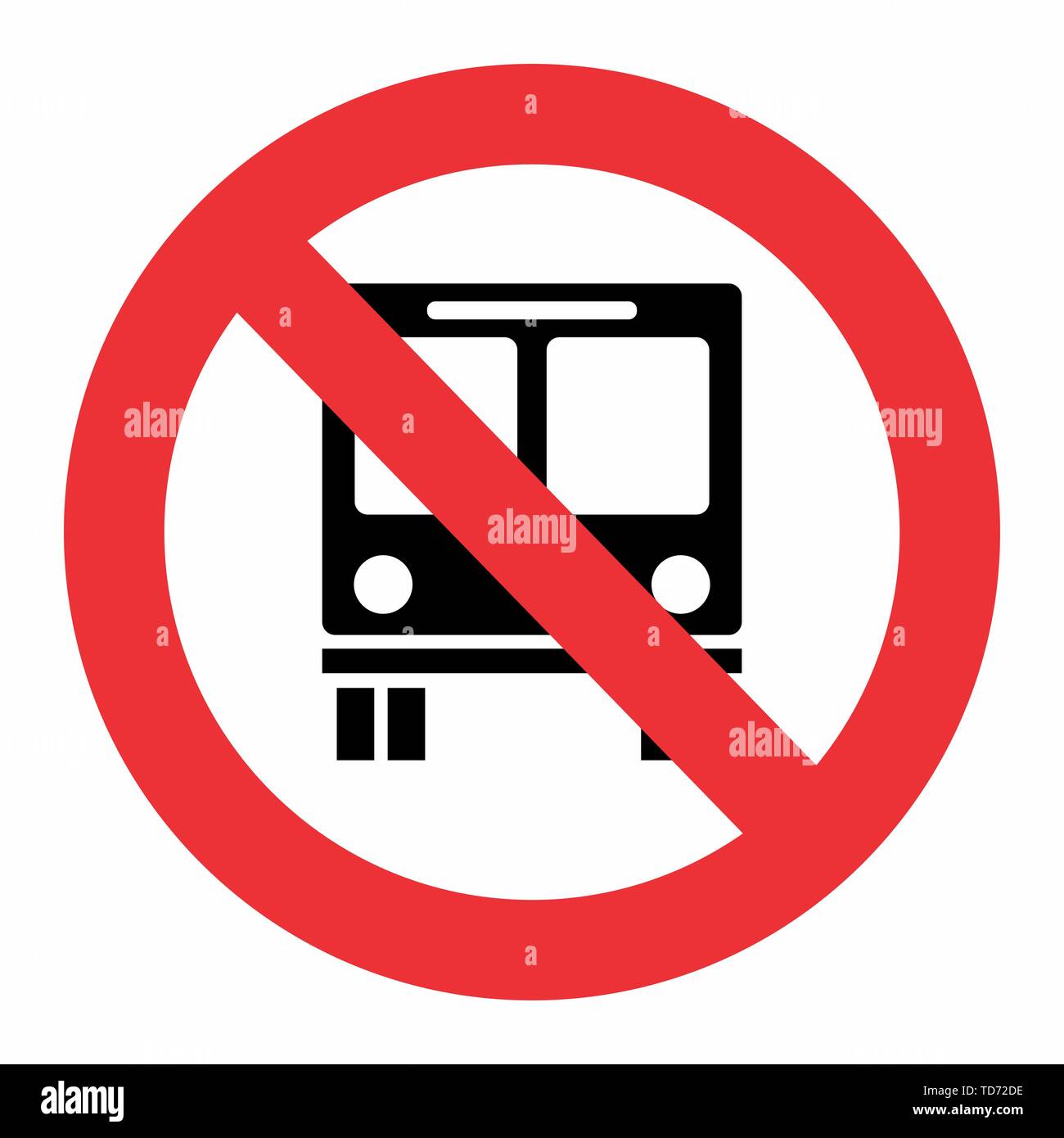 Prohibition traffic sign bus Cut Out Stock Images & Pictures - Alamy