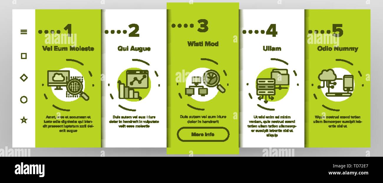 Data Analysis, Web Storage Vector Onboarding Mobile App Page Screen ...