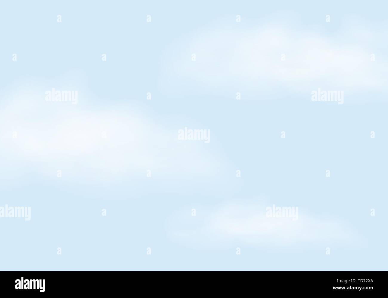 Realistic illustration of blue sky with white clouds and space for text ...