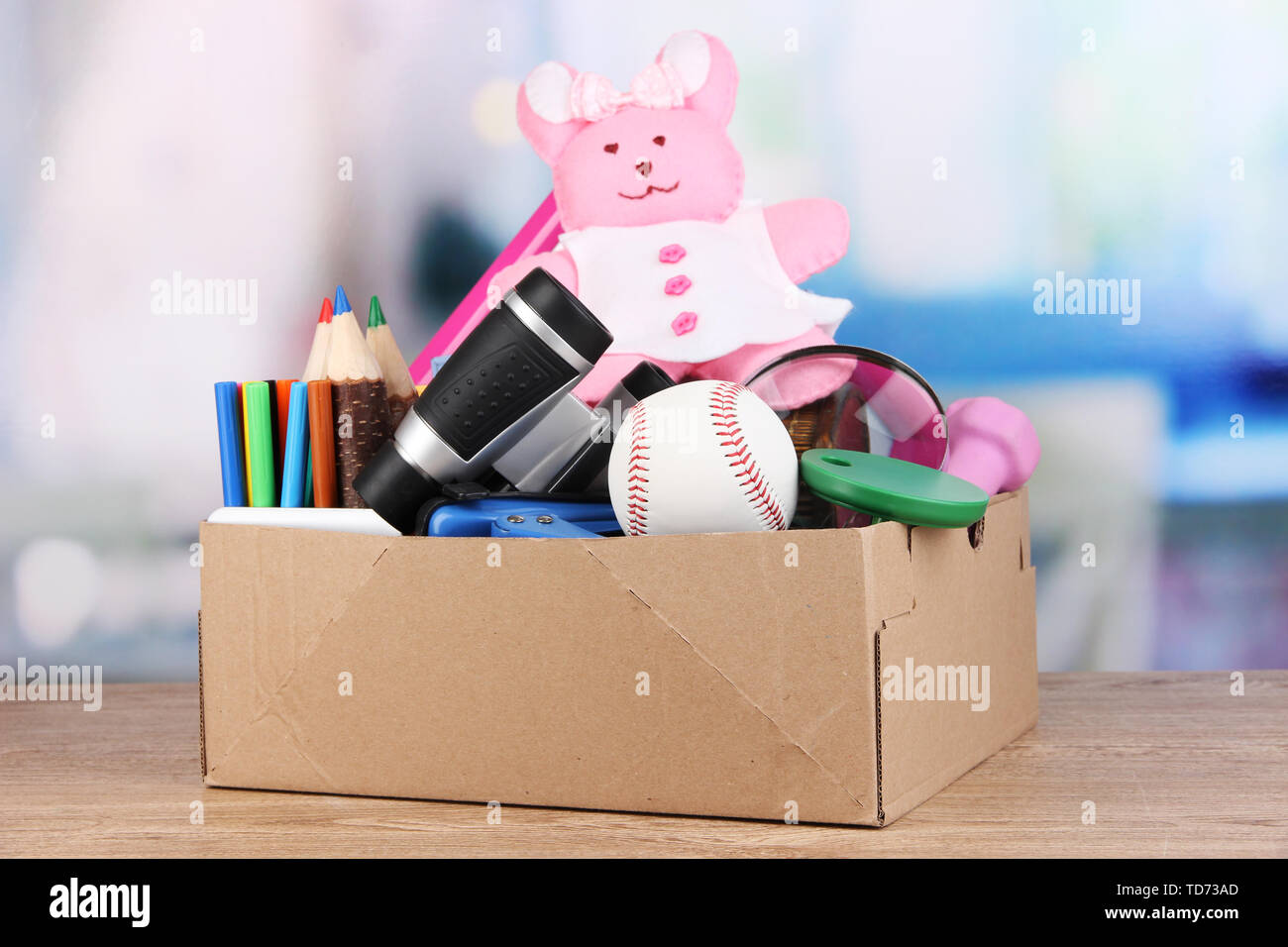 Child belongings table hi-res stock photography and images - Alamy
