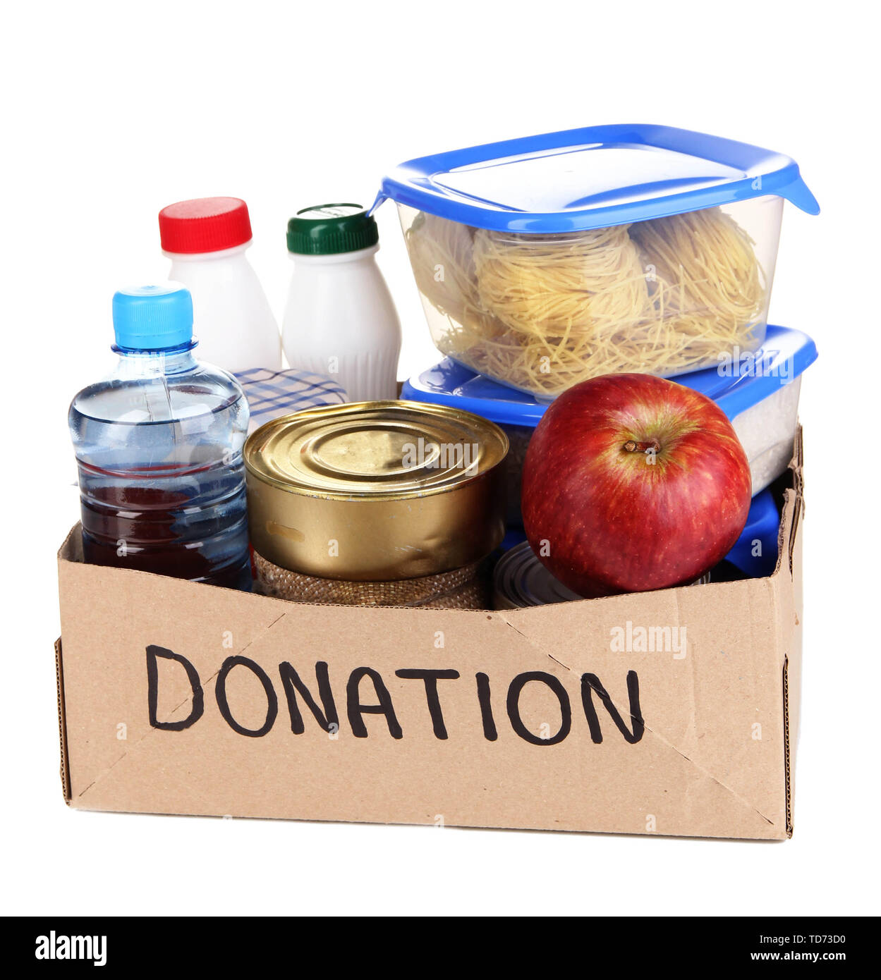 Donation box isolated on white Stock Photo - Alamy