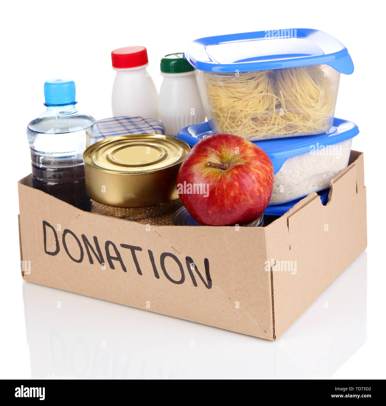 Donation box isolated on white Stock Photo - Alamy