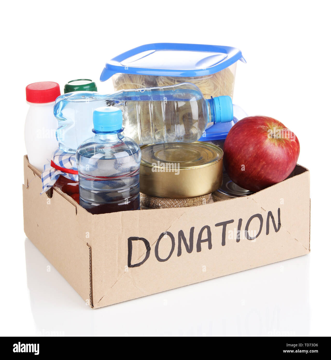 Donation box isolated on white Stock Photo - Alamy