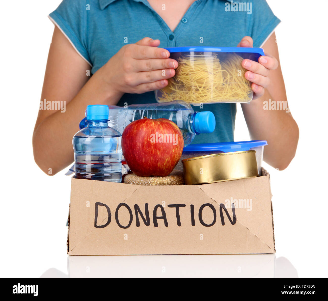 Donation box isolated on white Stock Photo - Alamy