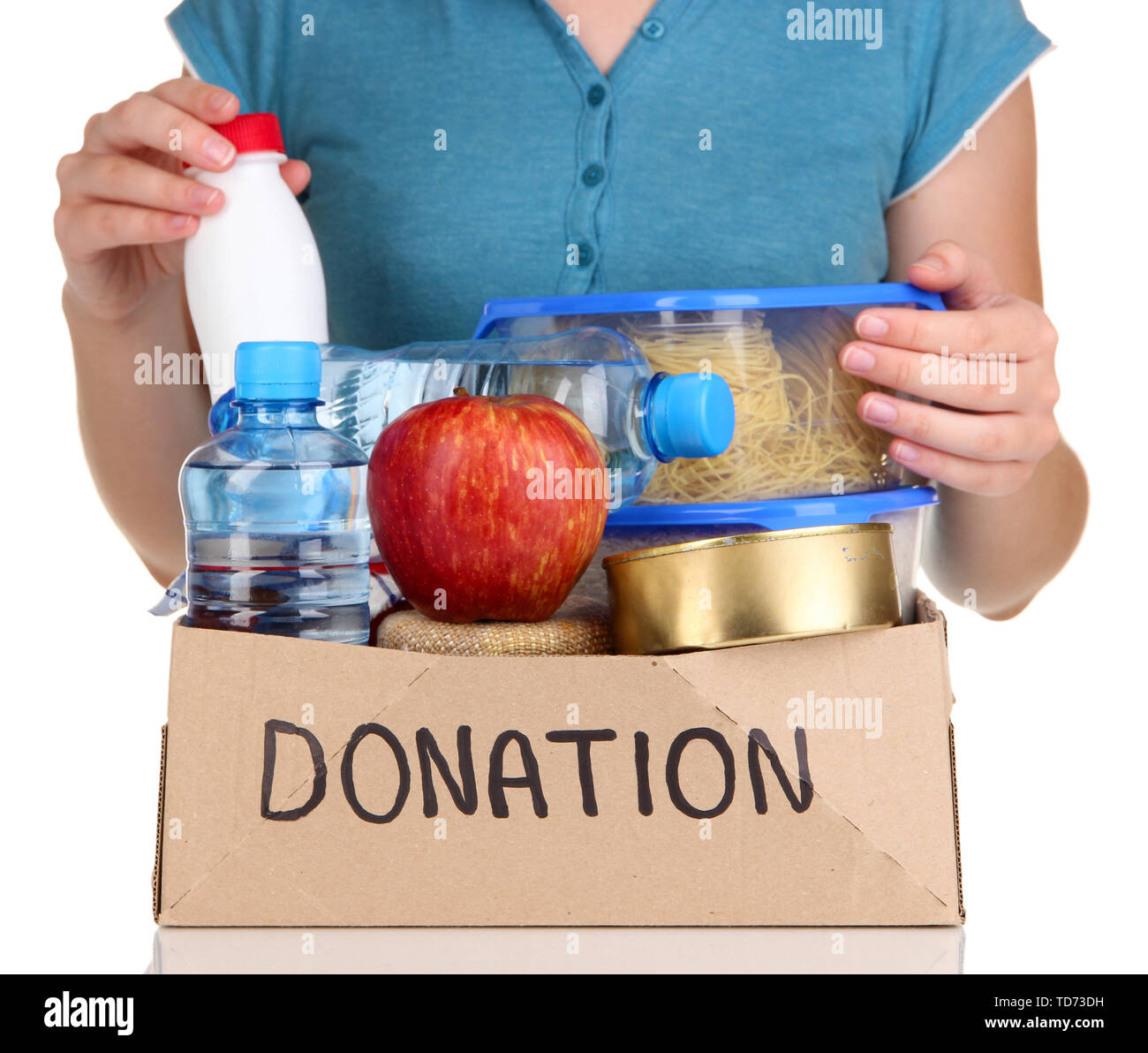 Donation box isolated on white Stock Photo - Alamy