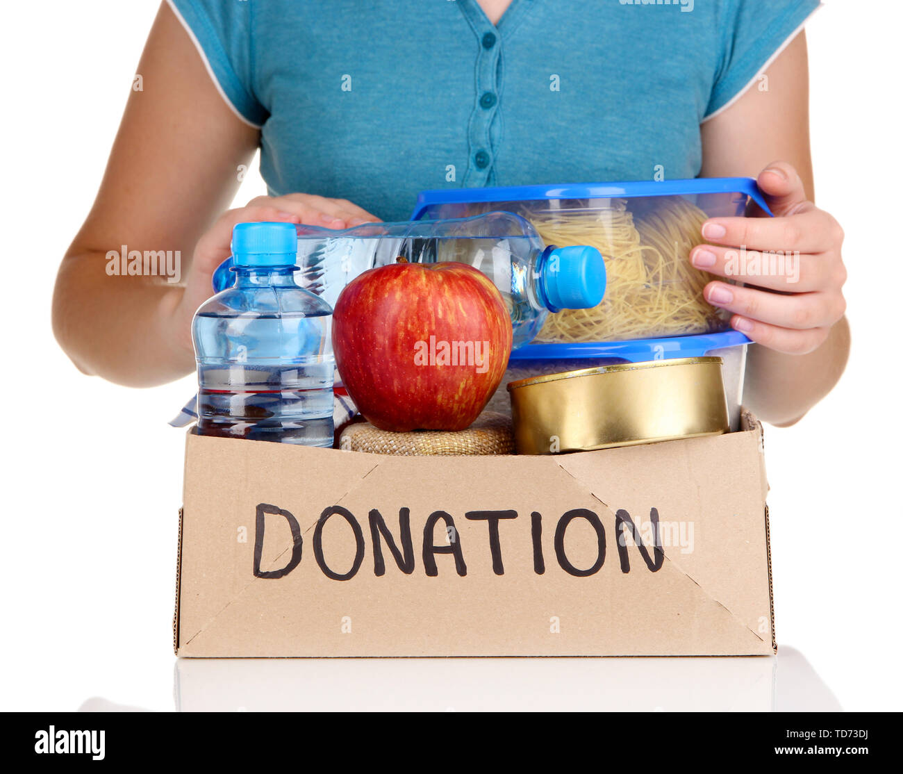 Donation box isolated on white Stock Photo - Alamy