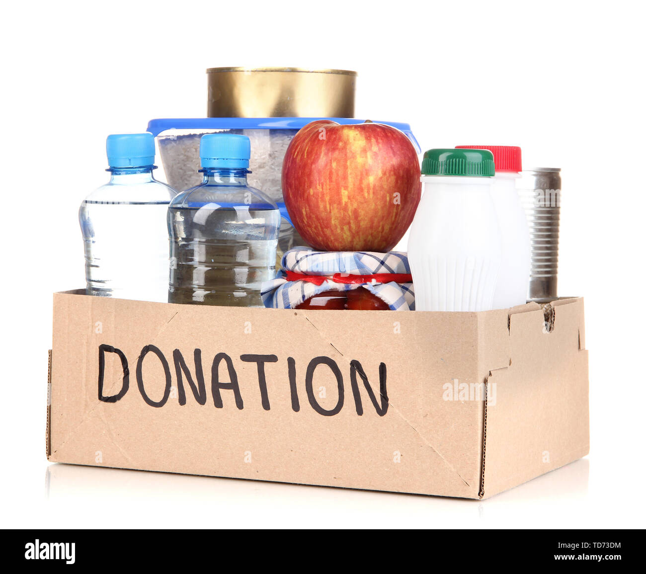 Donation box isolated on white Stock Photo - Alamy