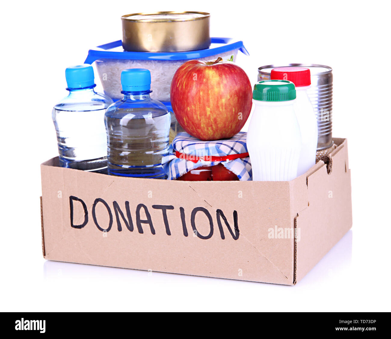Donation box isolated on white Stock Photo - Alamy