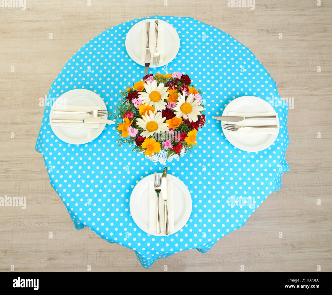 Beautiful table setting for breakfast Stock Photo - Alamy