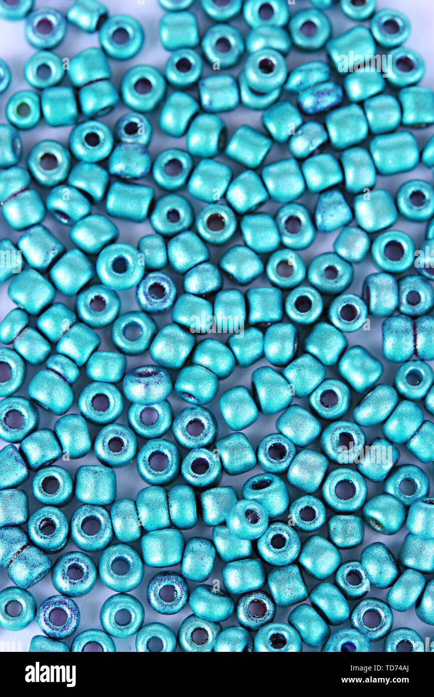 Blue beads close-up Stock Photo - Alamy