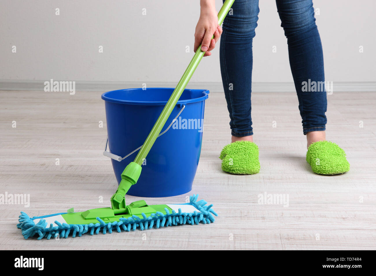 Cleaning floor in room close-up Stock Photo - Alamy