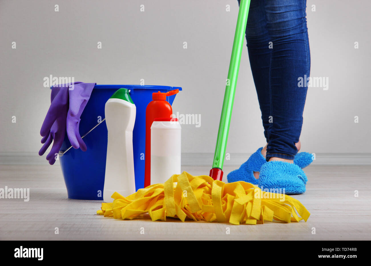 Cleaning floor in room close-up Stock Photo - Alamy