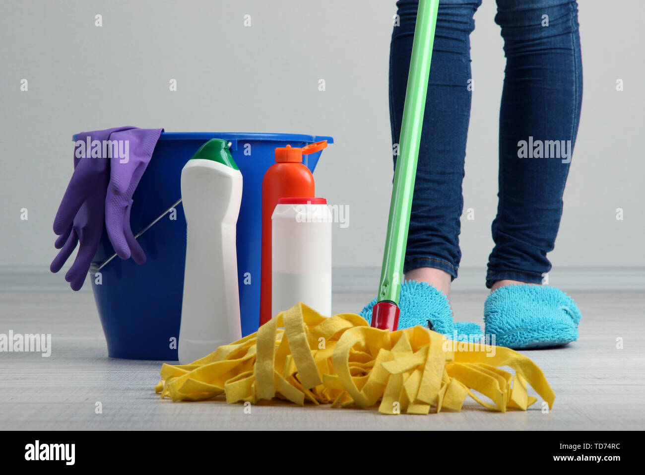Cleaning floor in room close-up Stock Photo - Alamy