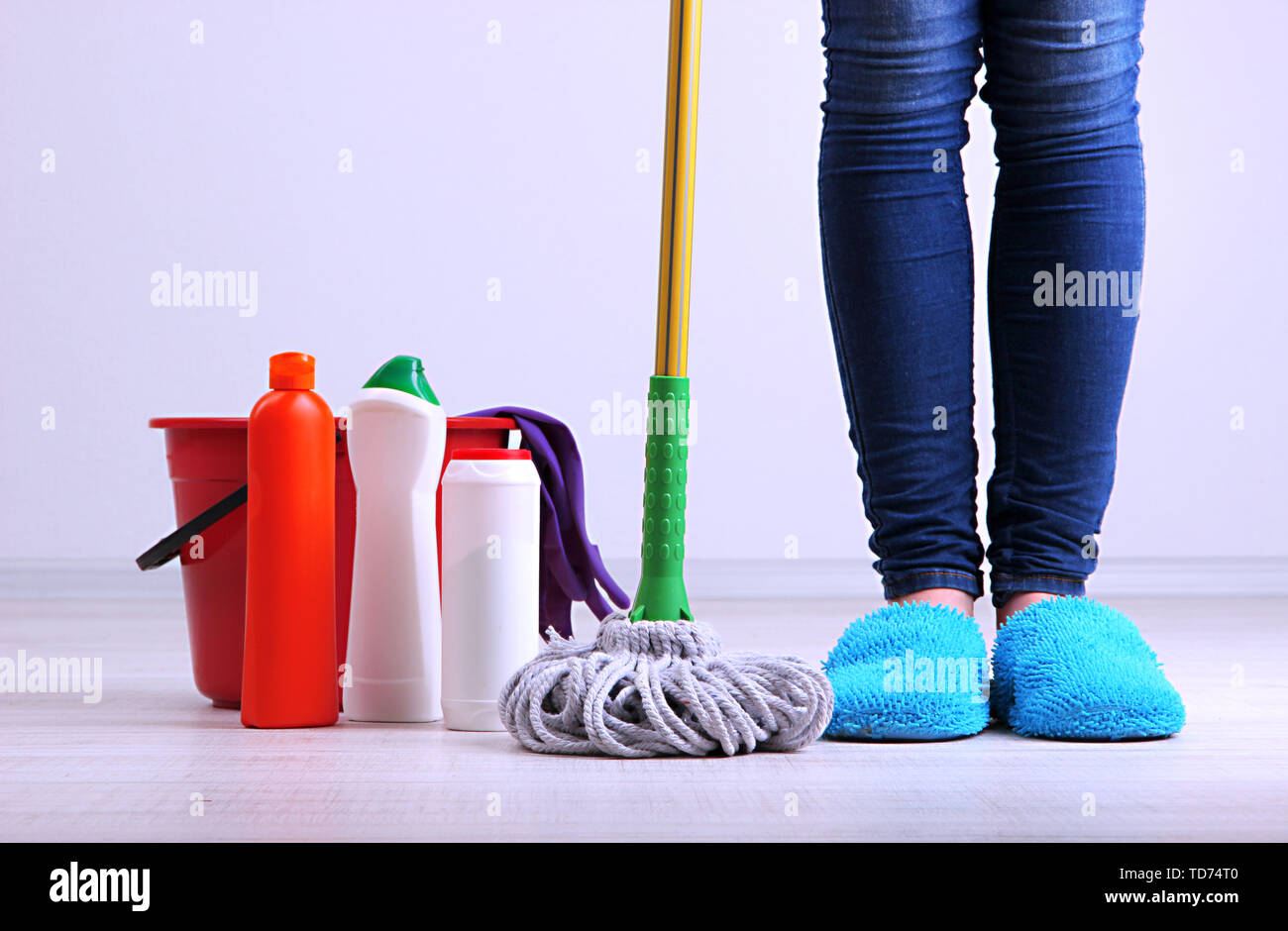 Cleaning floor in room close-up Stock Photo - Alamy