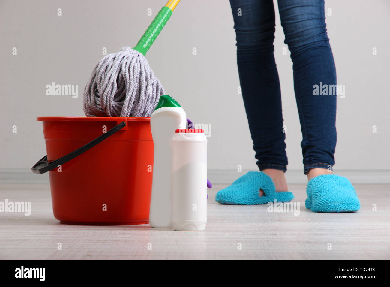 Cleaning floor in room close-up Stock Photo - Alamy