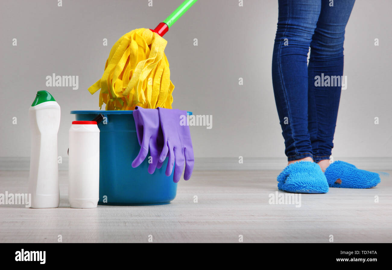 Cleaning floor in room close-up Stock Photo - Alamy