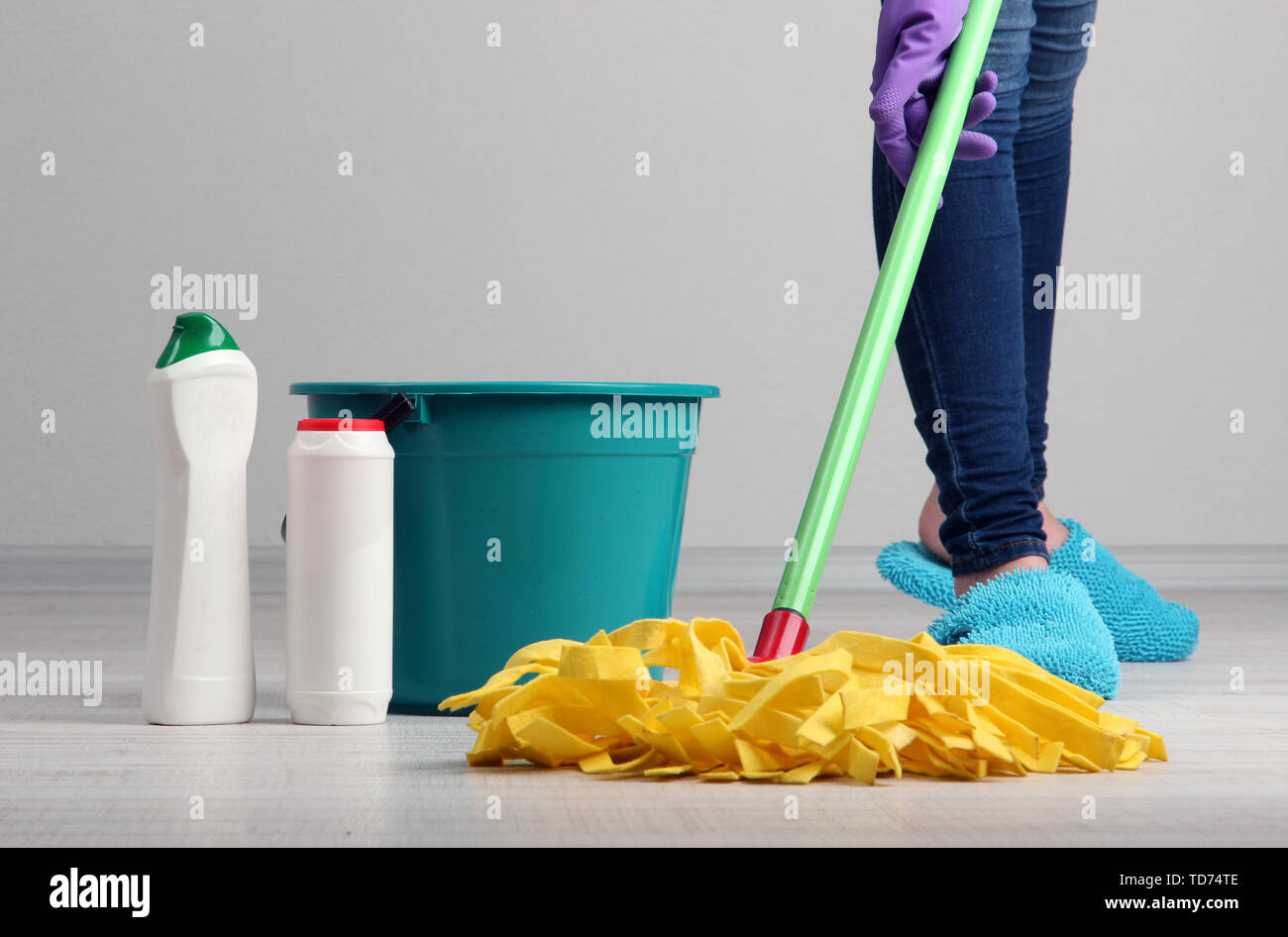 Cleaning floor in room close-up Stock Photo - Alamy