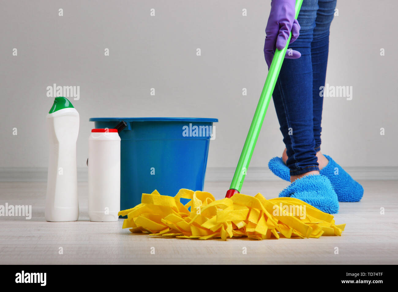 Cleaning floor in room close-up Stock Photo - Alamy