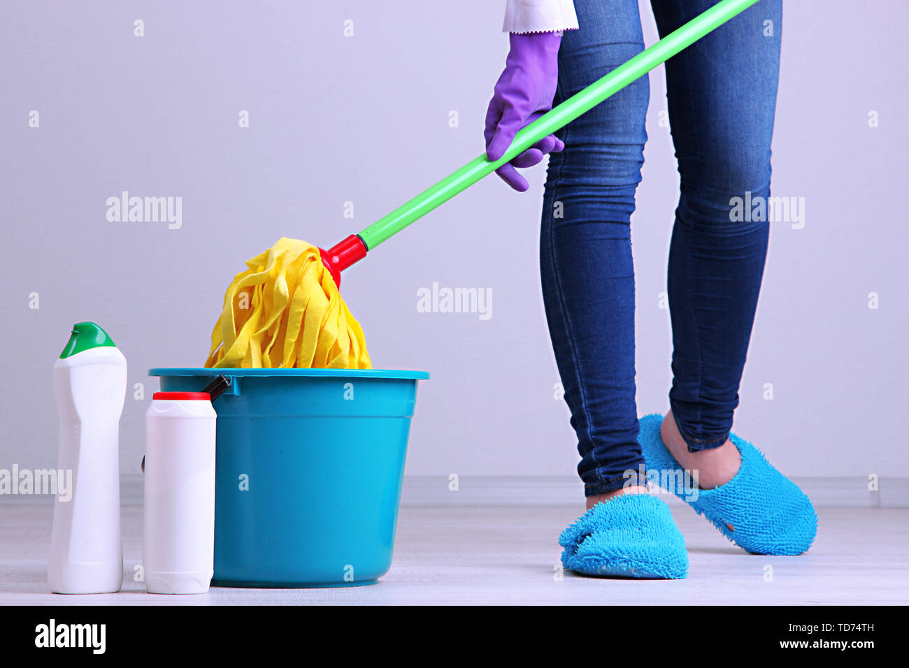 Cleaning floor in room close-up Stock Photo - Alamy