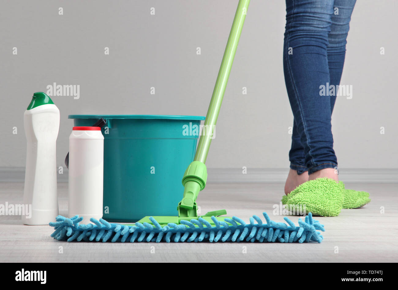 Cleaning floor in room close-up Stock Photo - Alamy