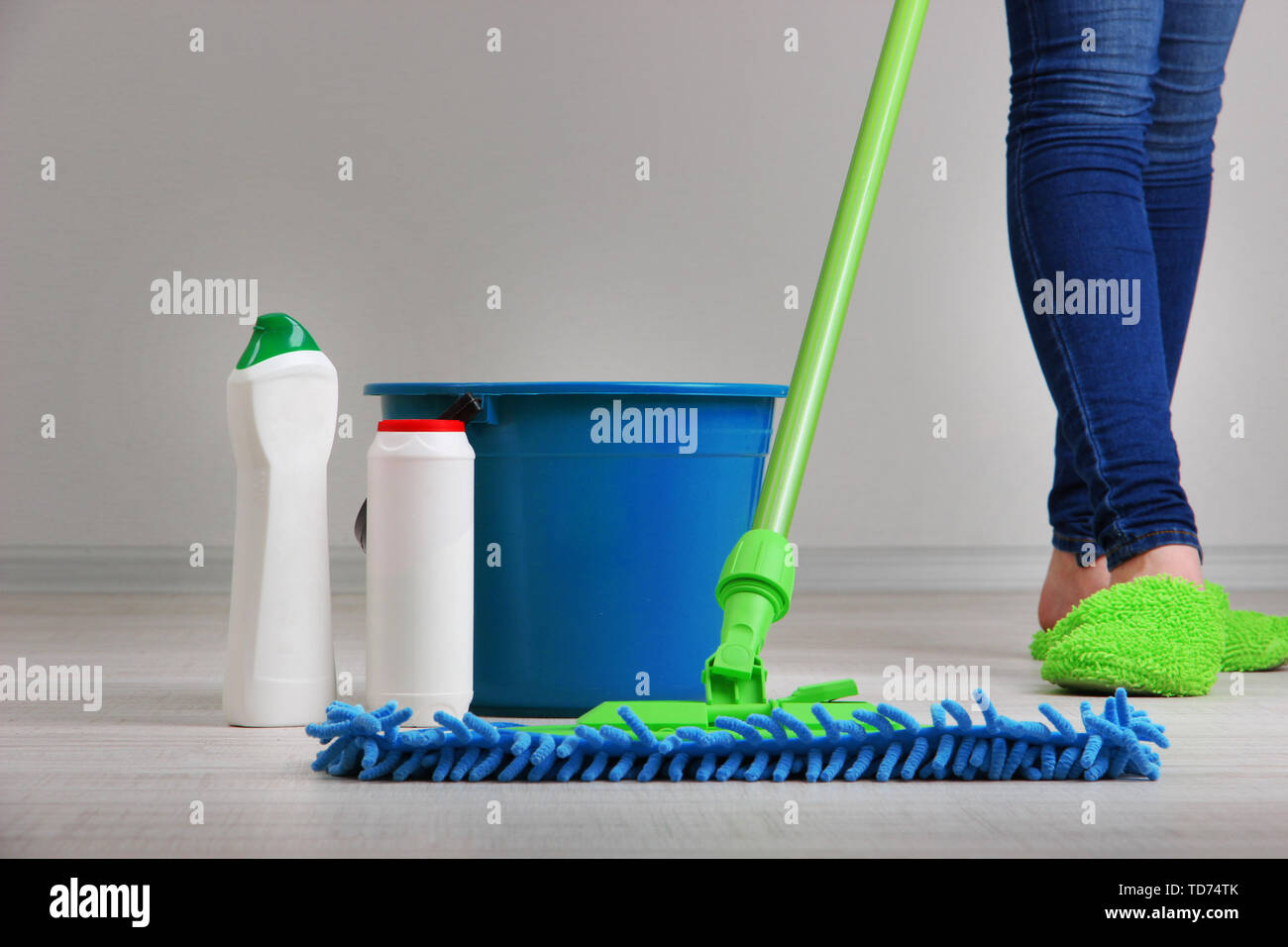 Cleaning floor in room close-up Stock Photo - Alamy