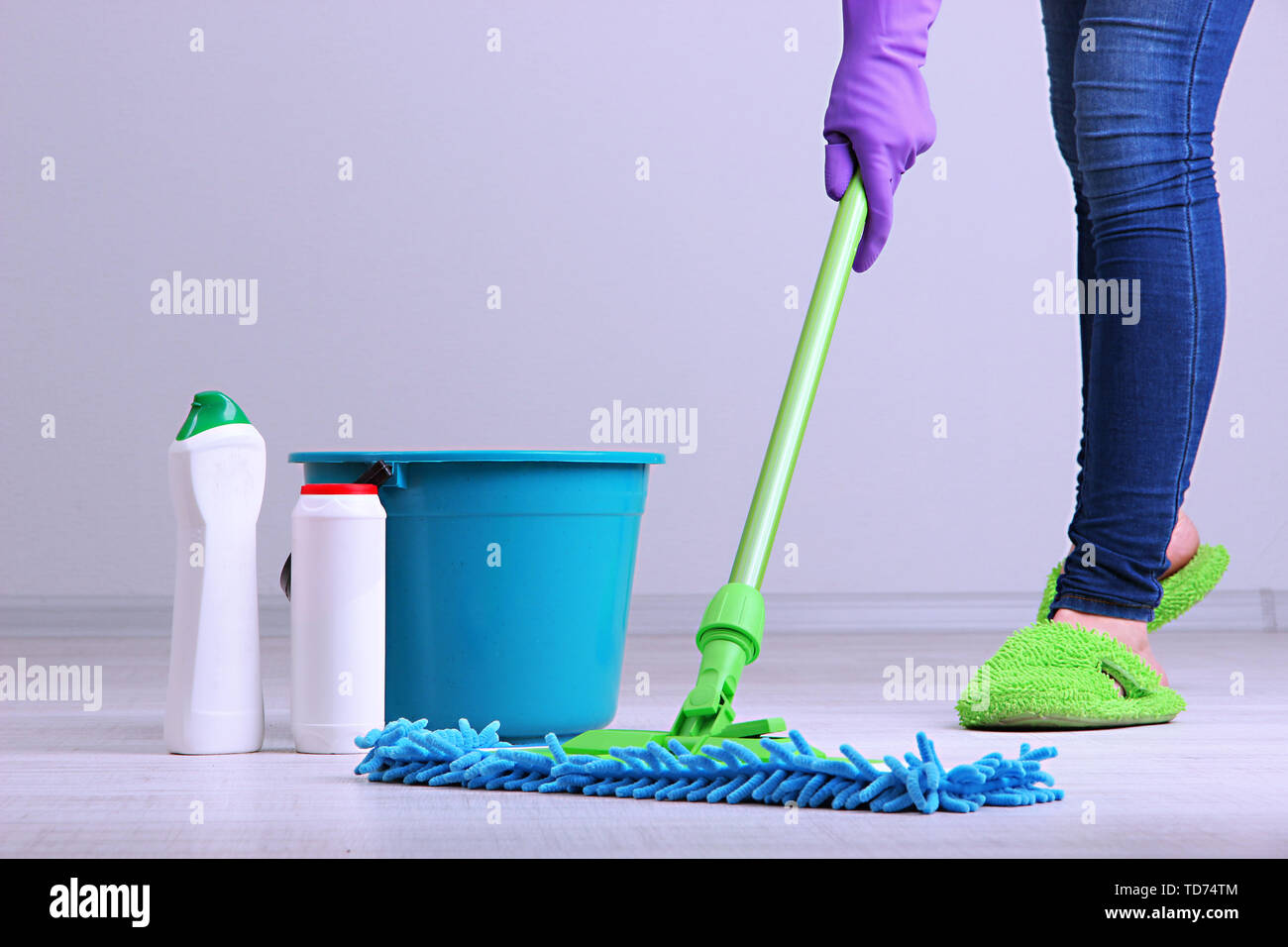 Cleaning floor in room close-up Stock Photo - Alamy