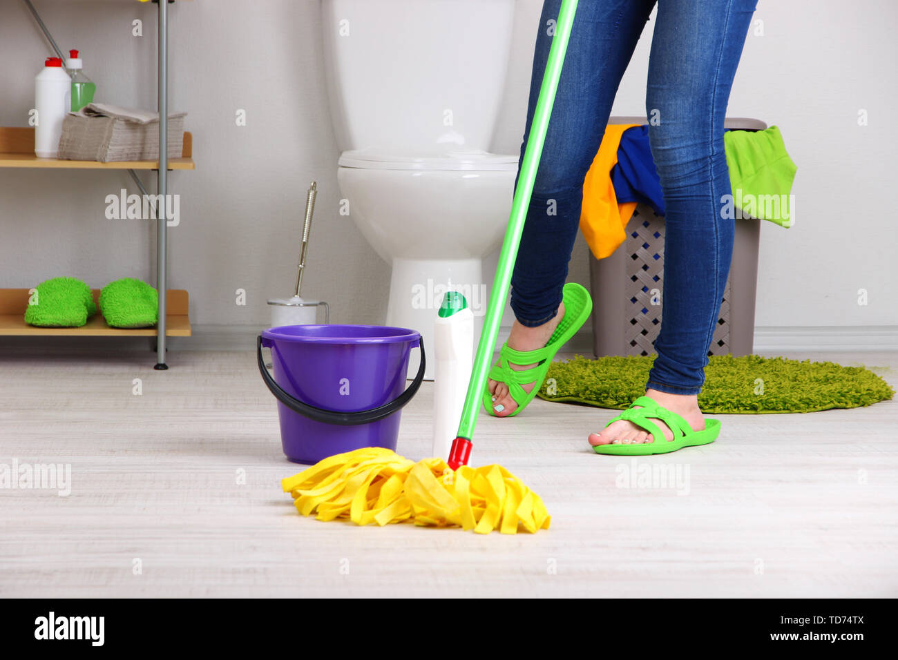 Cleaning floor in room close-up Stock Photo - Alamy